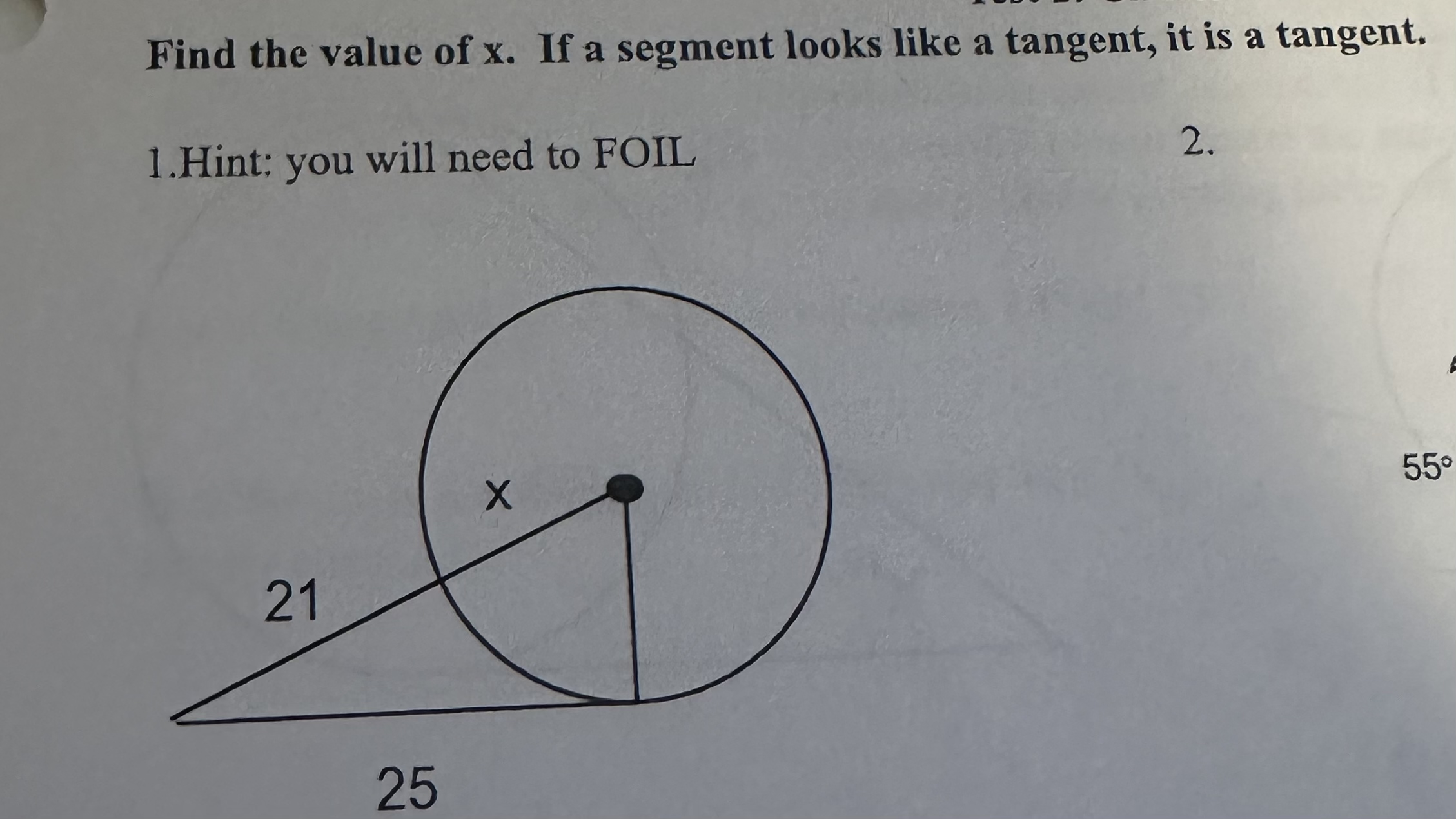 Solved Find the value of x. ﻿If a segment looks like a | Chegg.com