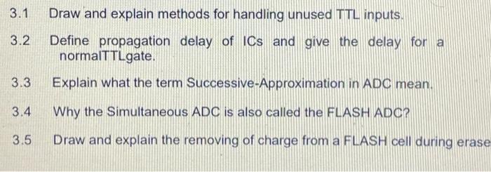Solved 3.1. Draw and explain methods for handling unused TTL | Chegg.com