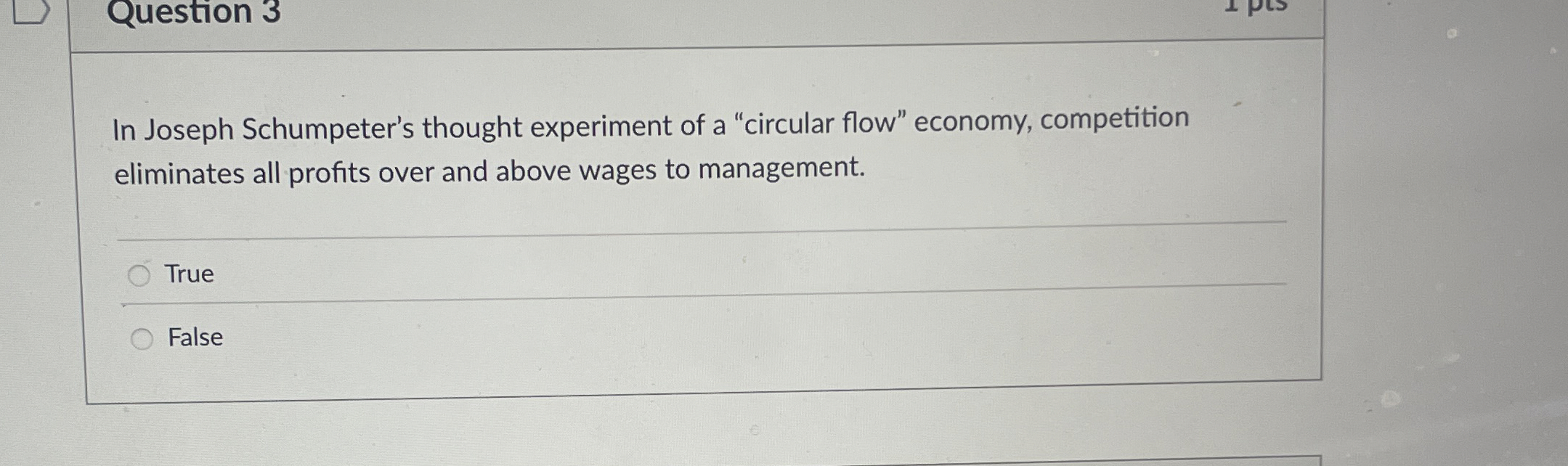 Solved Question 3In Joseph Schumpeter's thought experiment | Chegg.com