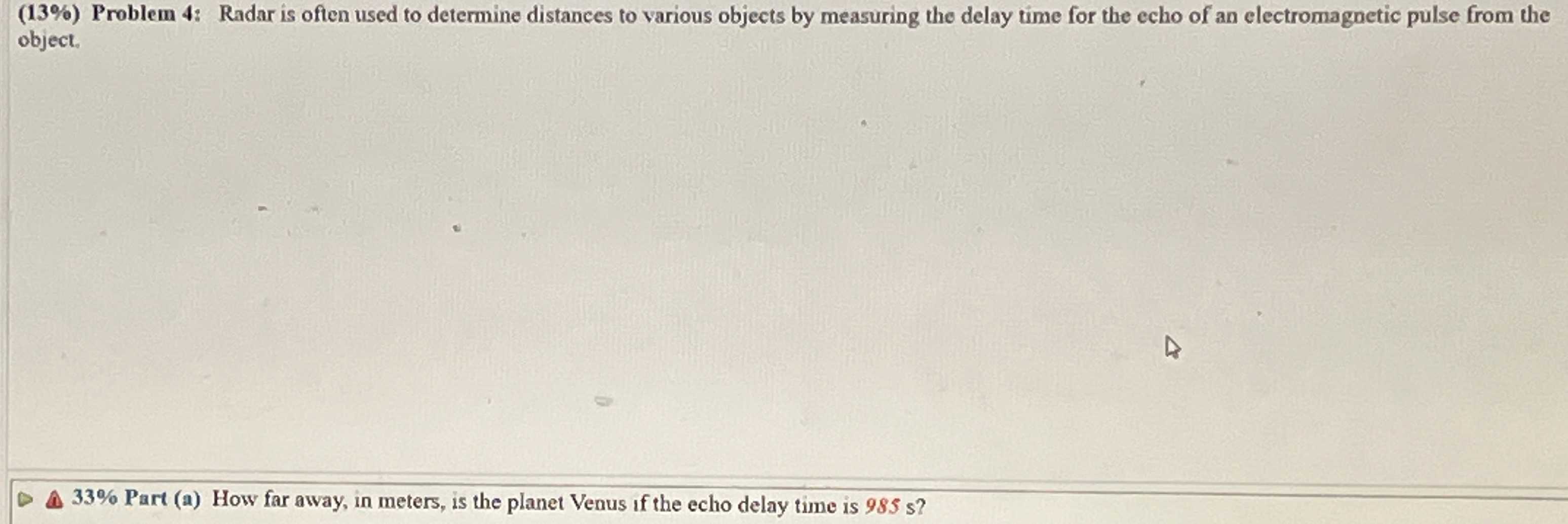 Solved Radar is often used to determine distances to various | Chegg.com