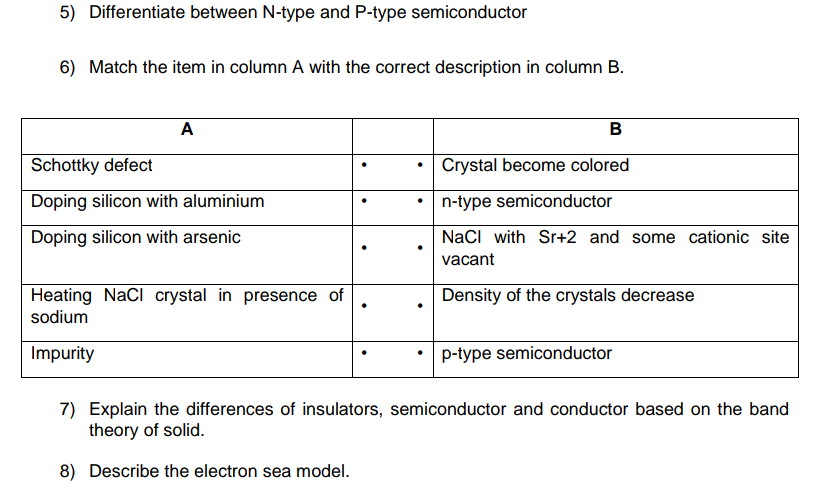 Solved 5) Differentiate between N-type and P-type | Chegg.com