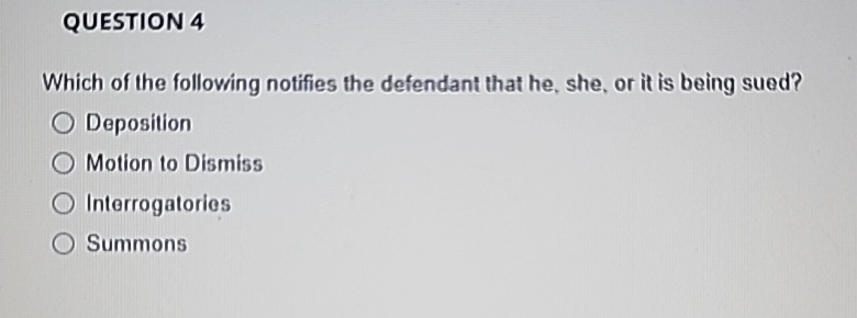 Solved QUESTION 4Which of the following notifies the | Chegg.com