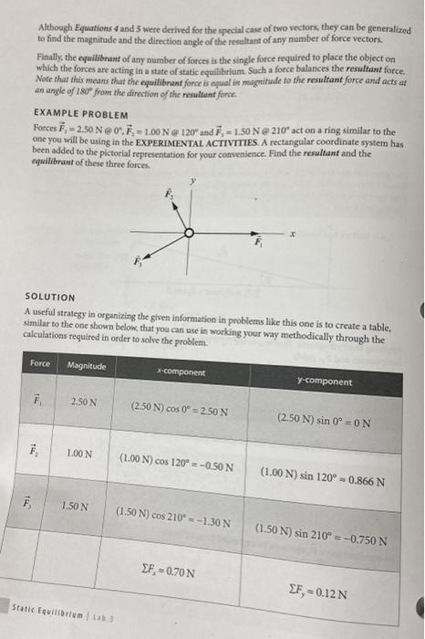 Solved STATIC EQUILIBRIUM 1. Solve the EXAMPLE PROBLEM in | Chegg.com