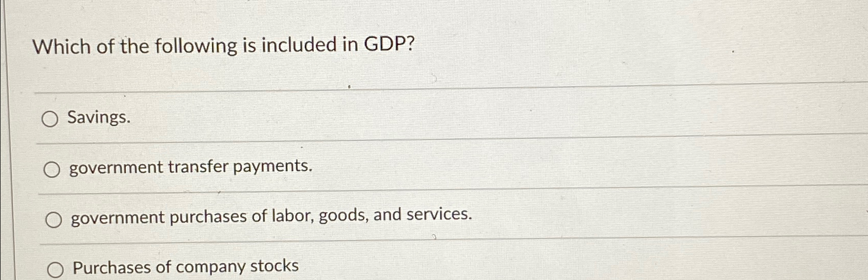 Solved Which of the following is included in | Chegg.com
