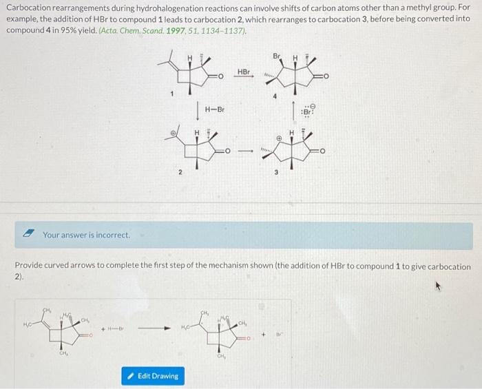 Solved Carbocation rearrangements during hydrohalogenation | Chegg.com