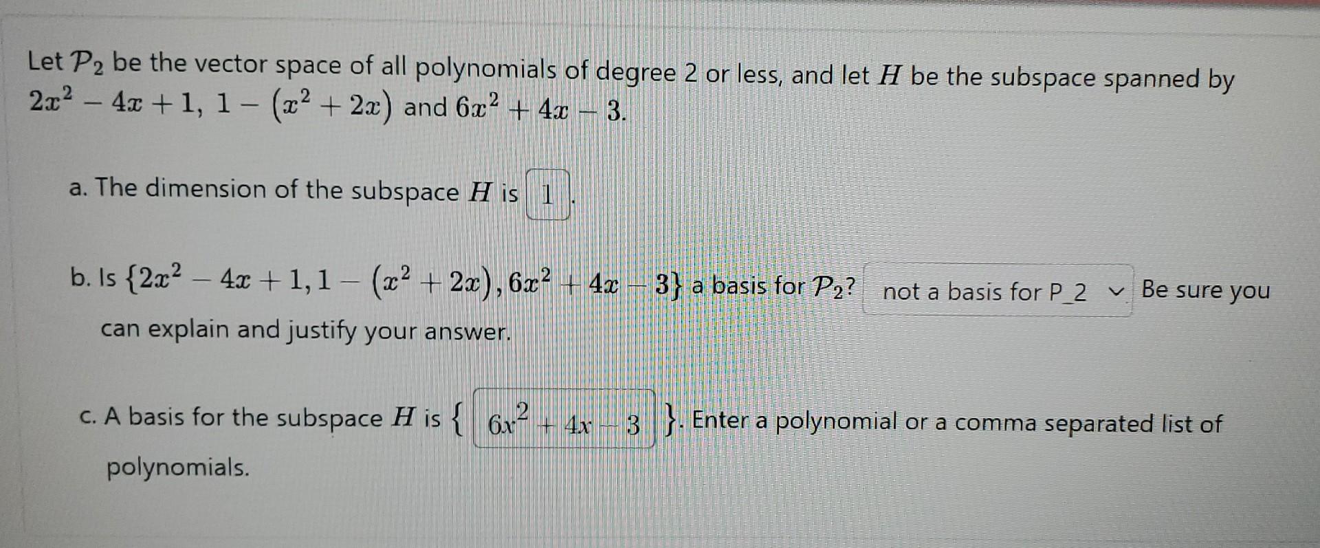 Solved Let P2 be the vector space of all polynomials of | Chegg.com
