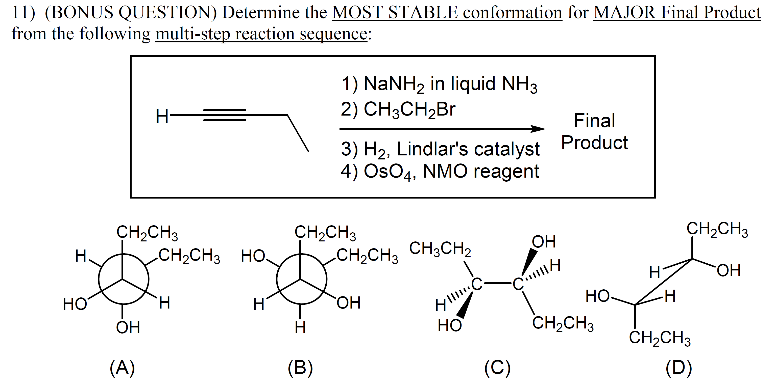 Solved (BONUS QUESTION) ﻿Determine the MOST STABLE | Chegg.com