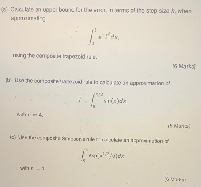 Solved (a) Calculate an upper bound for the error, in terms | Chegg.com
