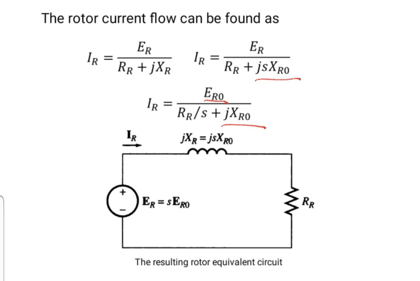 Solved Above is the equation for the rotor current in an | Chegg.com