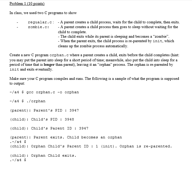 Solved Problem 1 (10 ﻿points)In class, we used two C | Chegg.com