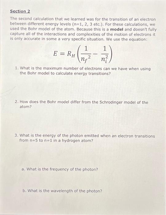 Solved Section 1 There are two calculations that we learned | Chegg.com