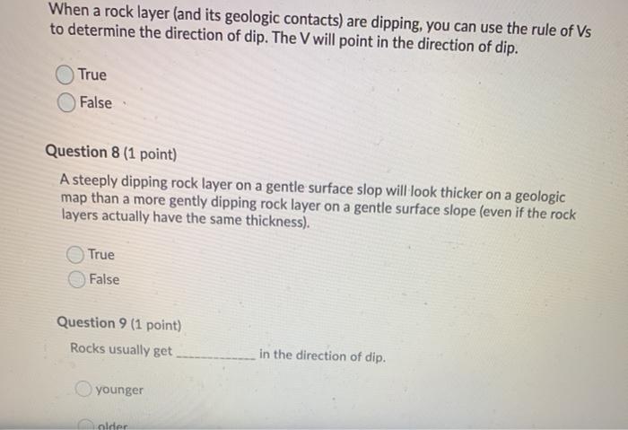 Solved When a rock layer (and its geologic contacts) are | Chegg.com