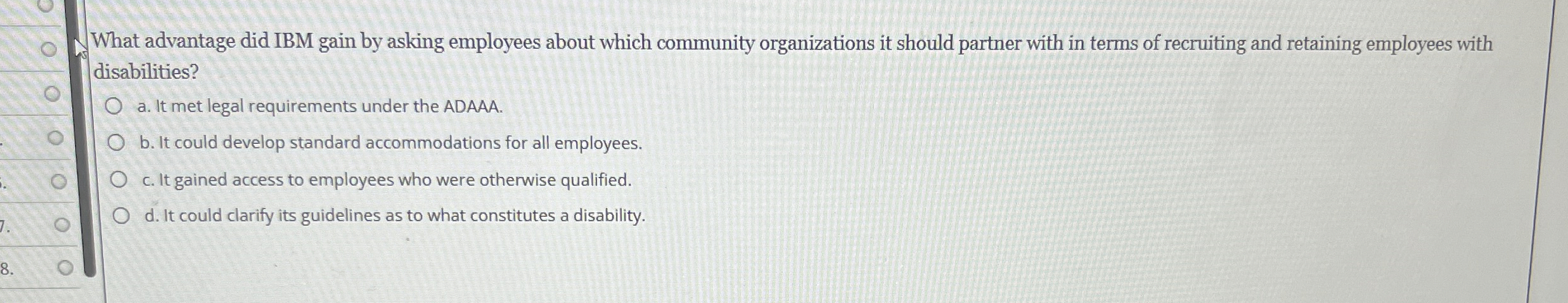 Solved What advantage did IBM gain by asking employees about | Chegg.com