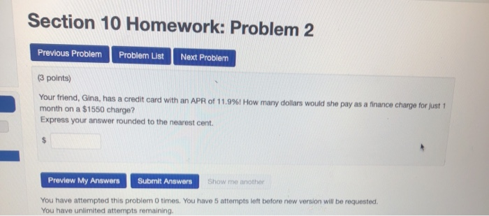 Solved Section 10 Homework: Problem 2 Previous Problem | Chegg.com