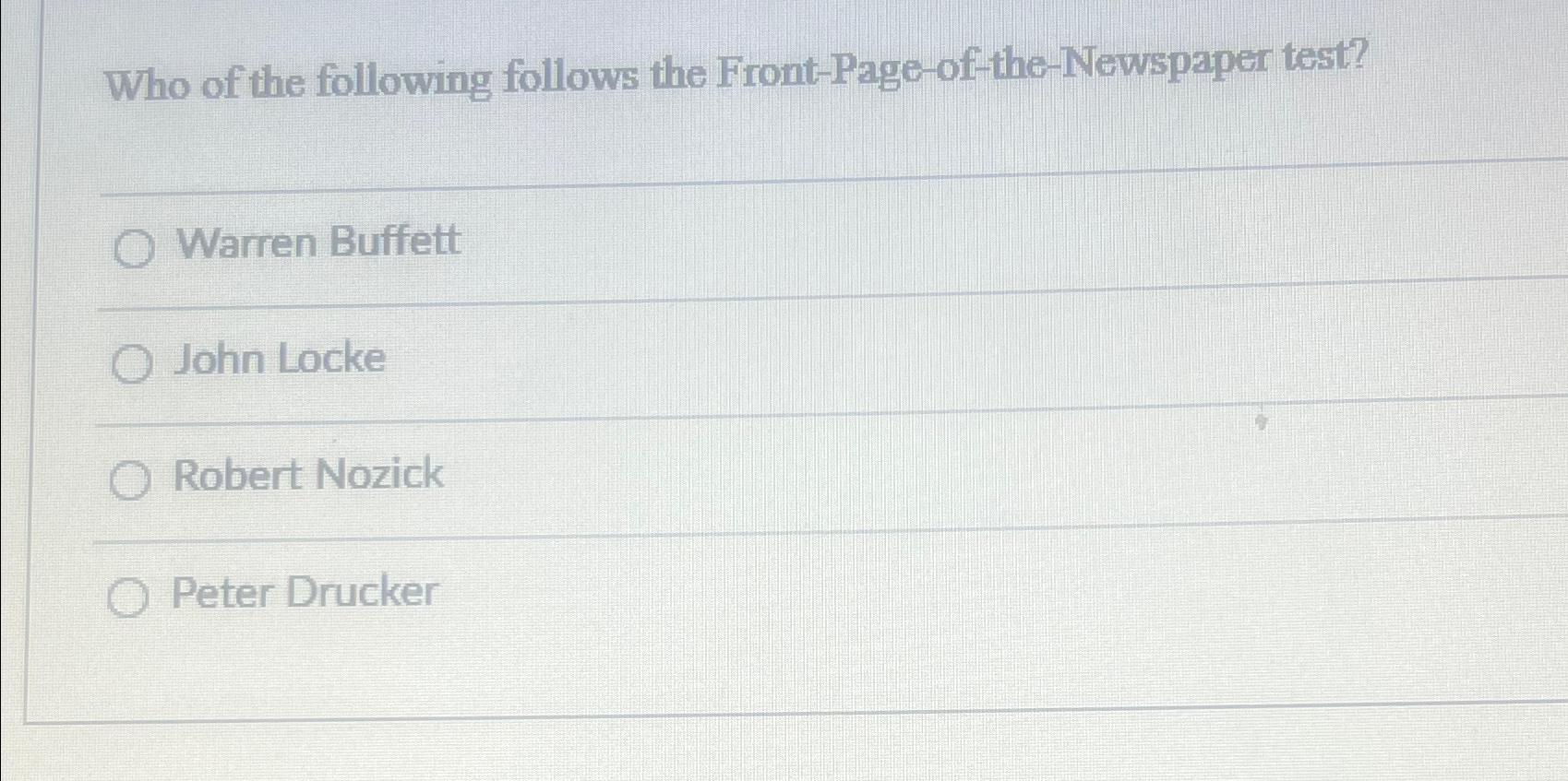Solved Who of the following follows the | Chegg.com