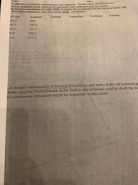 Solved 4. For the traverse below, find the angular | Chegg.com