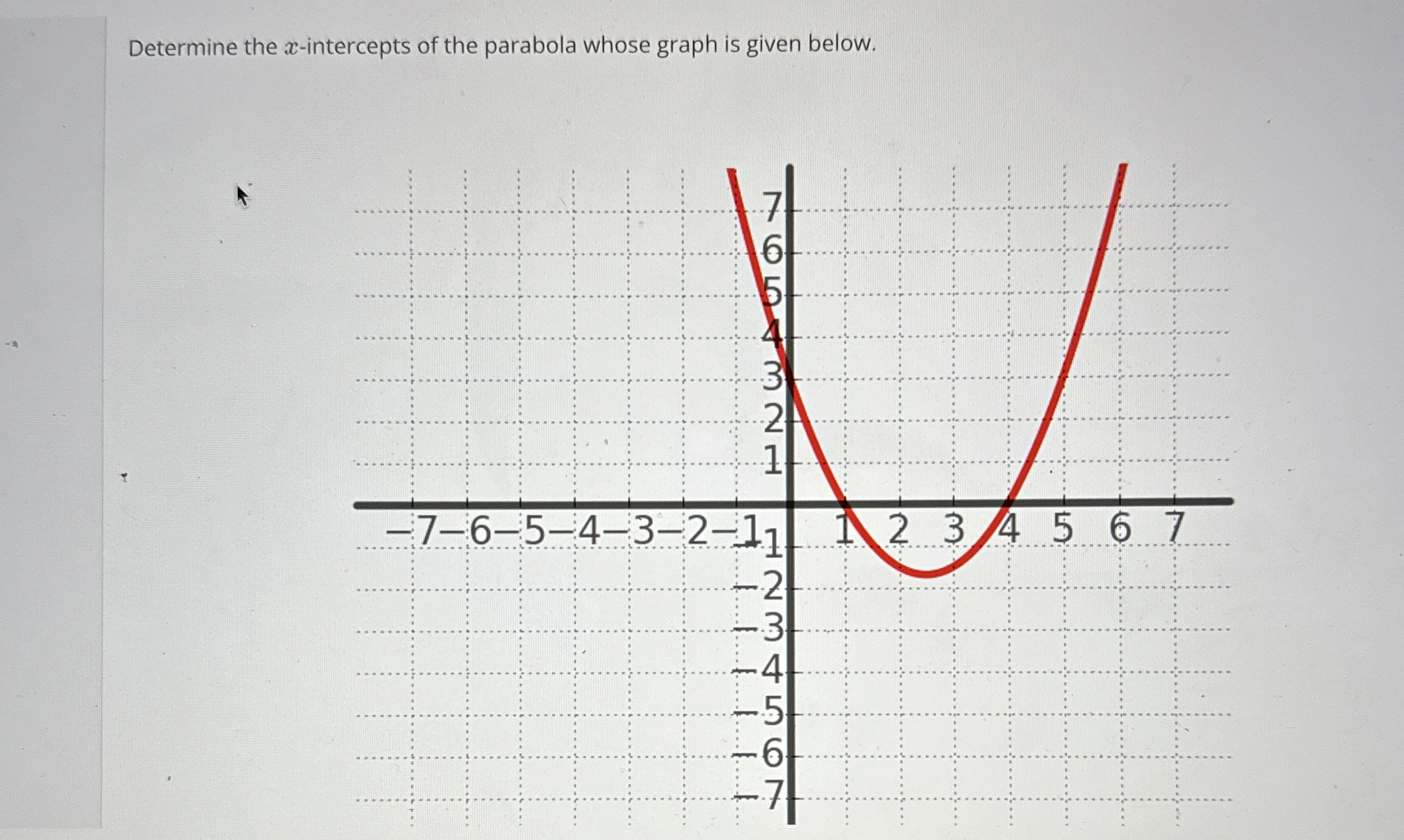 Solved Determine the x-intercepts of the parabola whose | Chegg.com