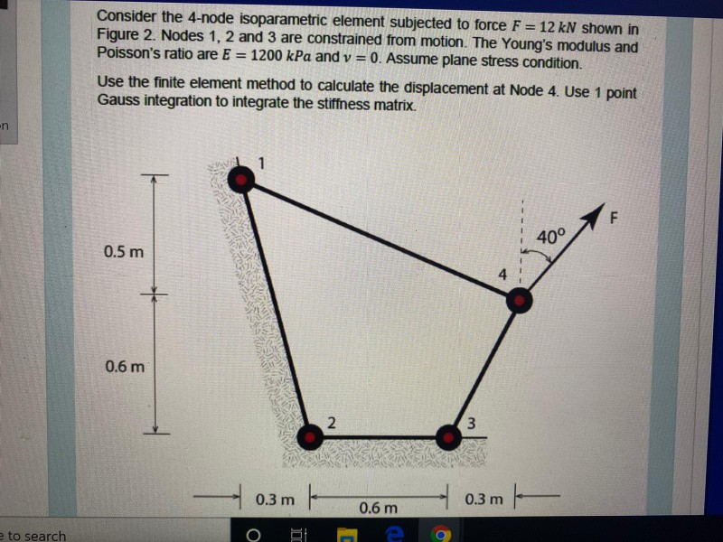Solved Consider the 4-node isoparametric element subjected | Chegg.com