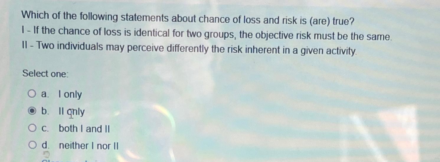Solved Which of the following statements about chance of | Chegg.com