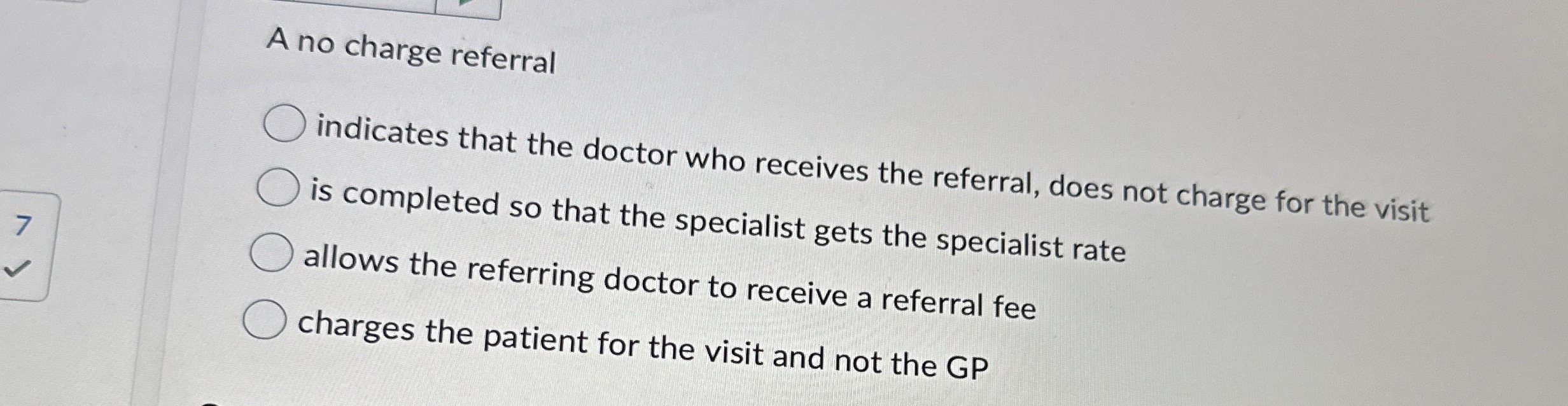 Solved A no charge referralindicates that the doctor who | Chegg.com