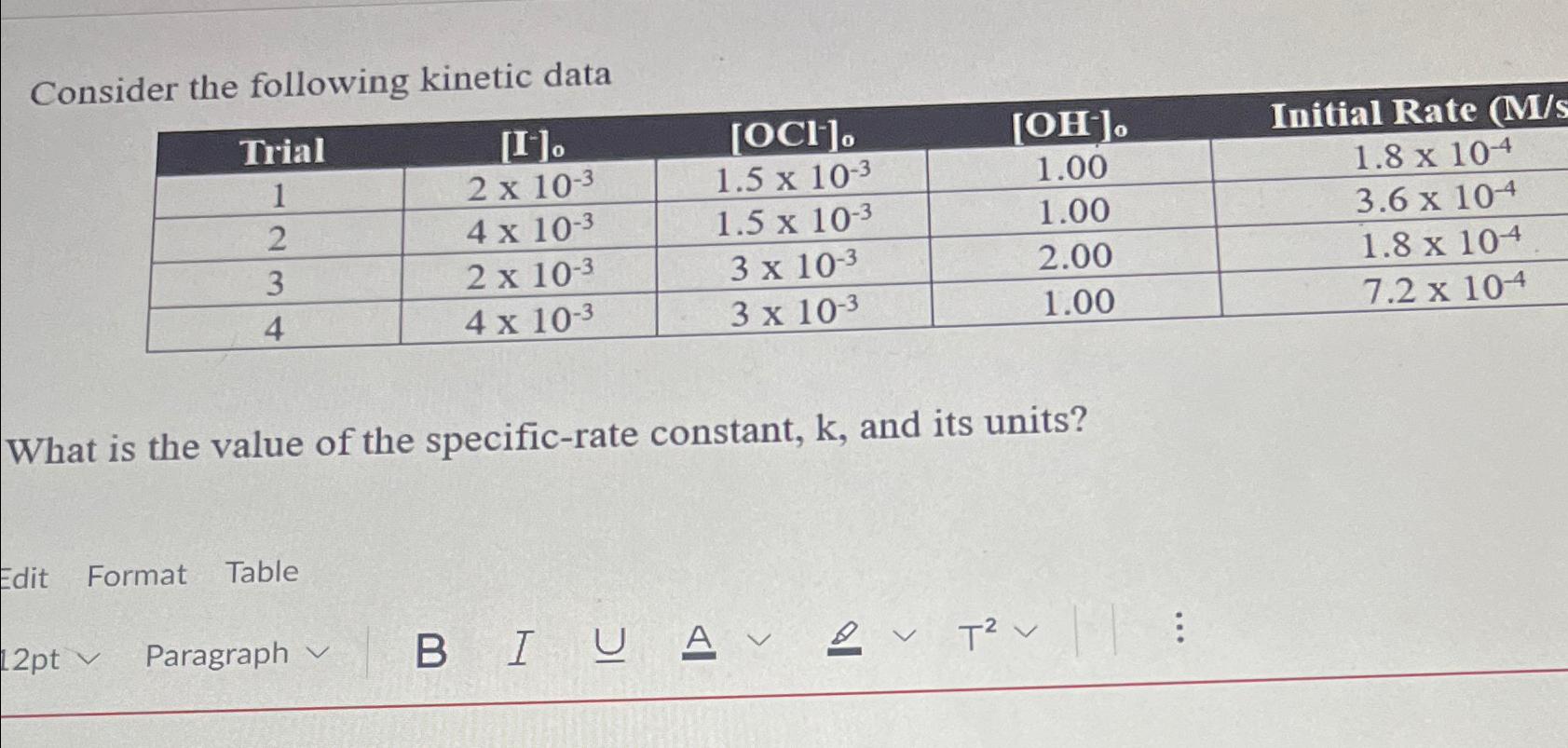 Solved Consider the following kinetic | Chegg.com