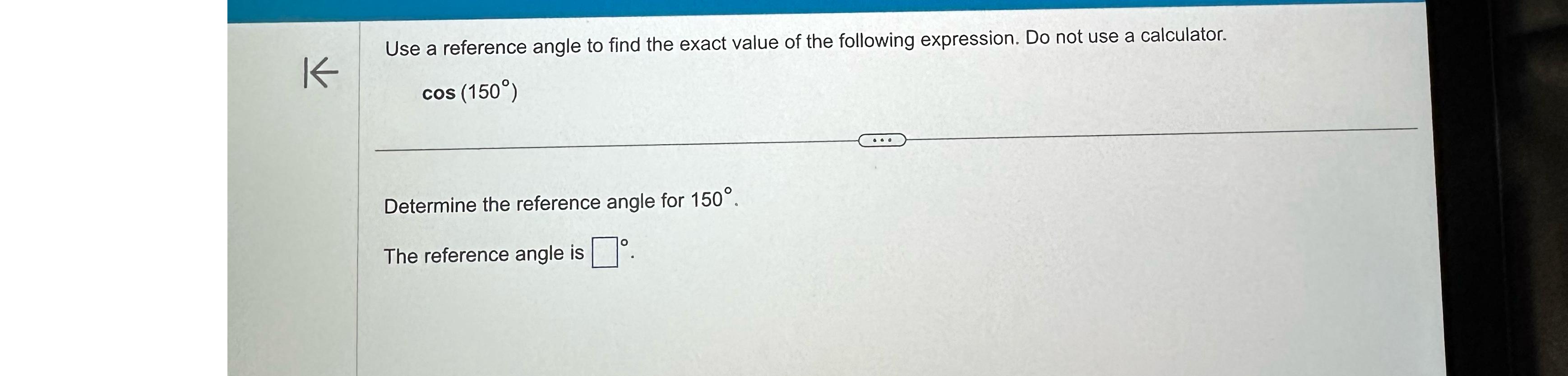 Solved Use a reference angle to find the exact value of the | Chegg.com