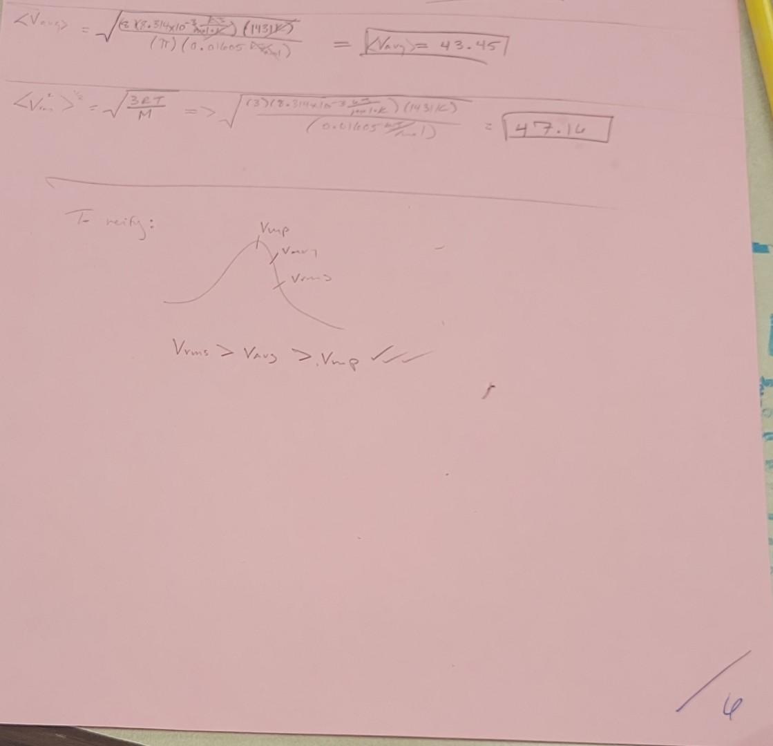 Solved Calculate The Most Probable Speed Average Speed And