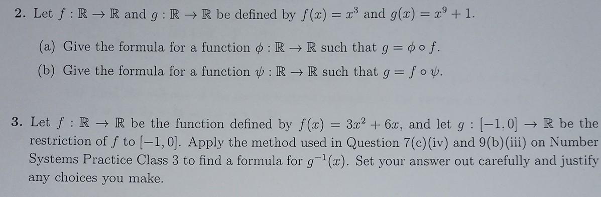 Solved 2. Let f:R→R and g:R→R be defined by f(x)=x3 and | Chegg.com