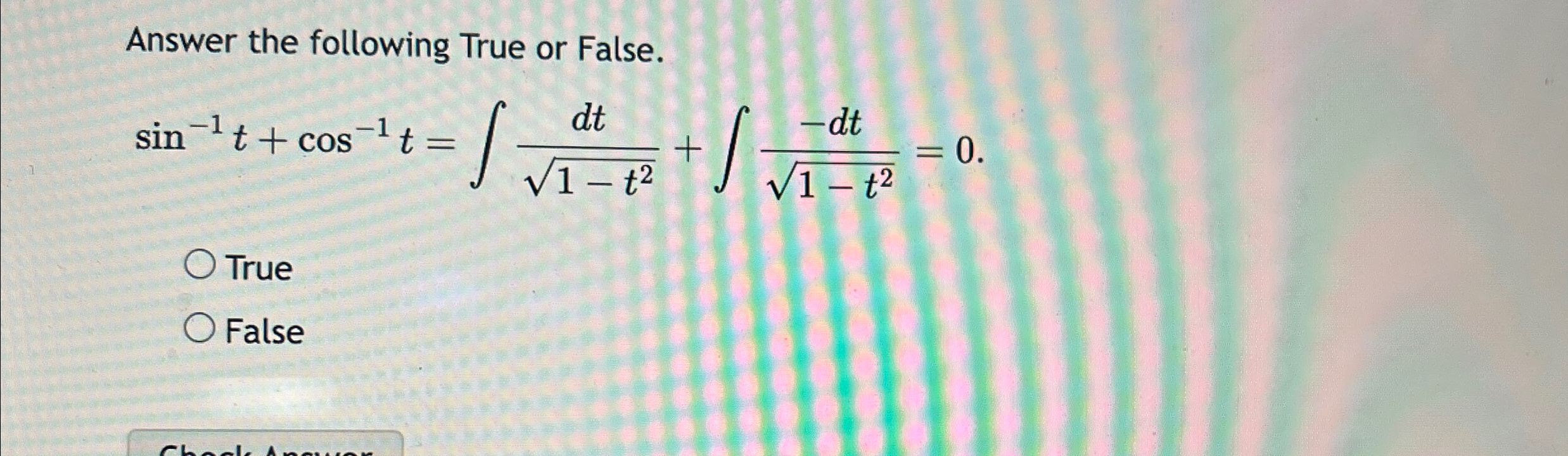 Solved Answer the following True or | Chegg.com