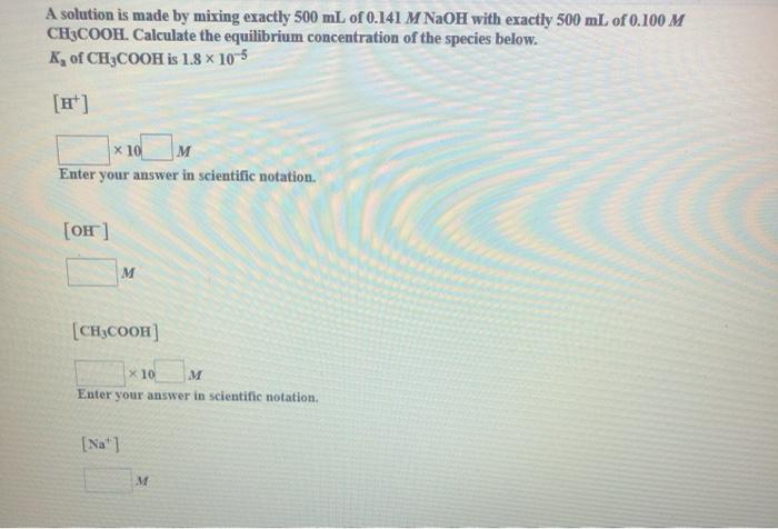 Solved A solution is made by mixing exactly 500 mL of 0.141 | Chegg.com