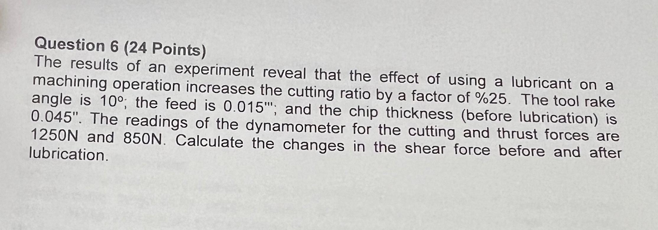 Solved Question 6 (24 ﻿Points)The results of an experiment | Chegg.com