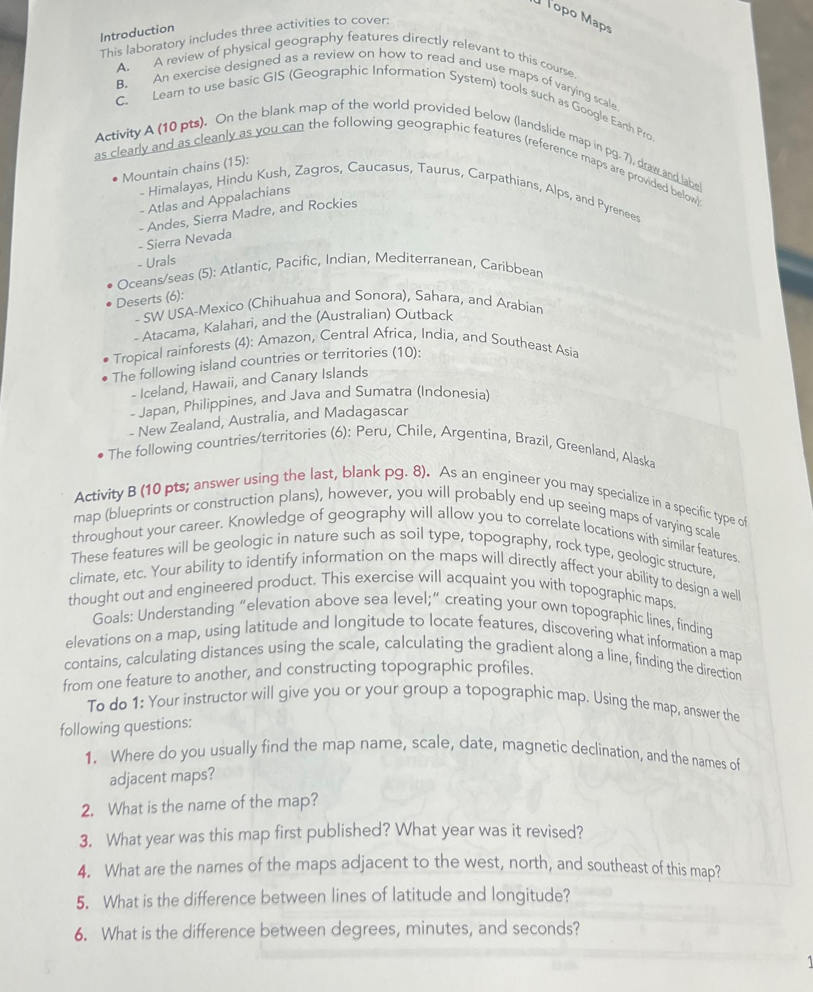 Solved Introduction includes three activities to cover:A. ﻿A | Chegg.com