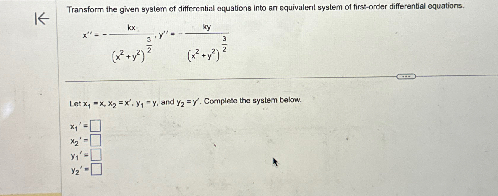 Solved Transform the given differential equation into an | Chegg.com