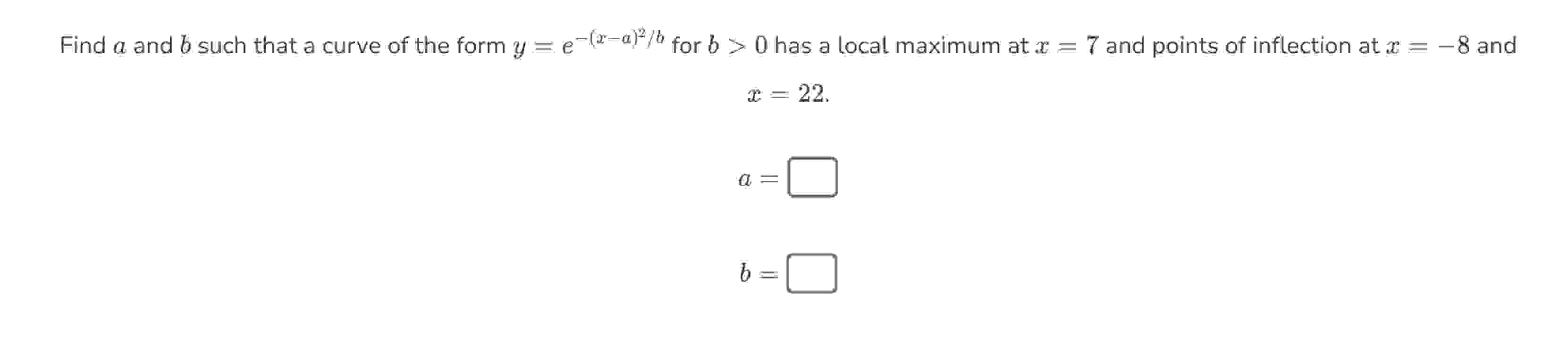 Solved Find A And B such That A Curve Of The Form