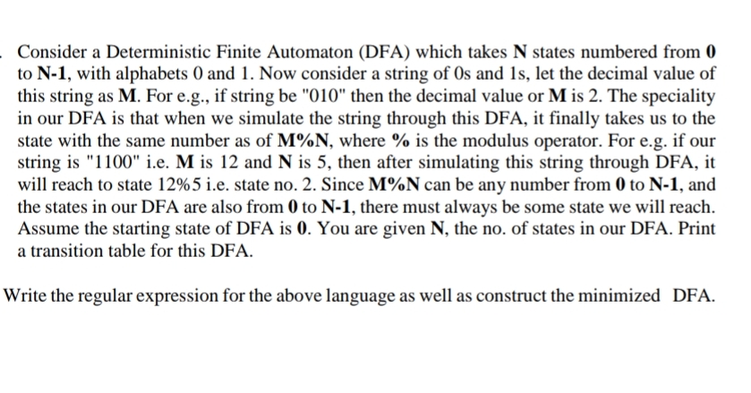 Solved Consider A Deterministic Finite Automaton Dfa