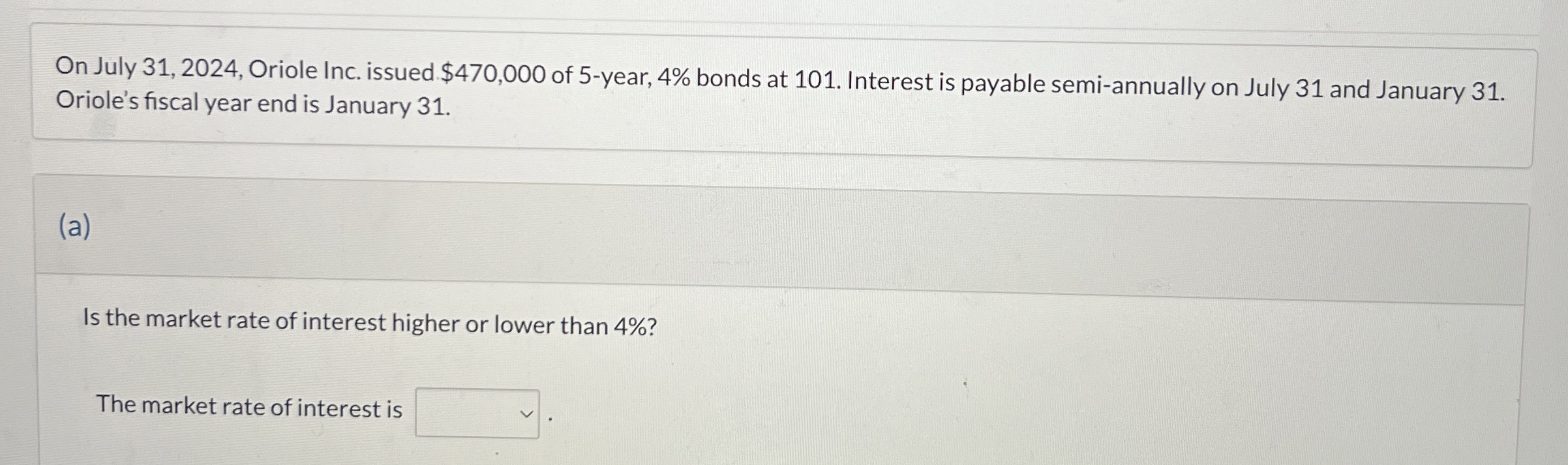 Solved On July 31, 2024, ﻿Oriole Inc. issued $470,000 ﻿of | Chegg.com