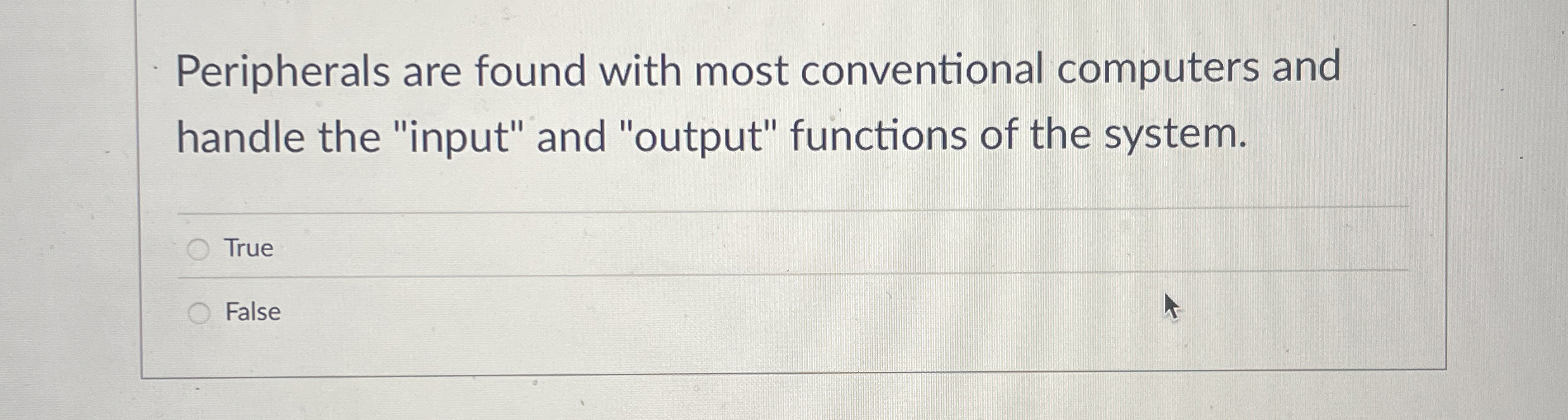 Solved Peripherals are found with most conventional | Chegg.com