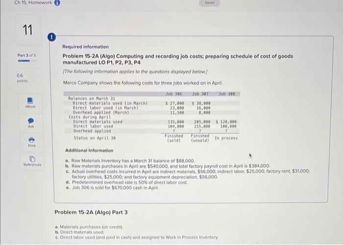 Solved Required information Problem 15-2A (Algo) Computing | Chegg.com