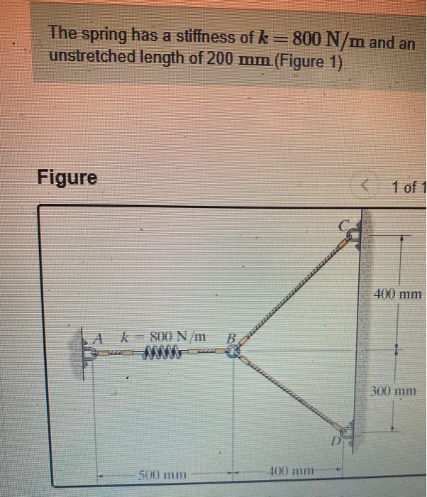 Solved Determine the force in cable BC when the spring is | Chegg.com
