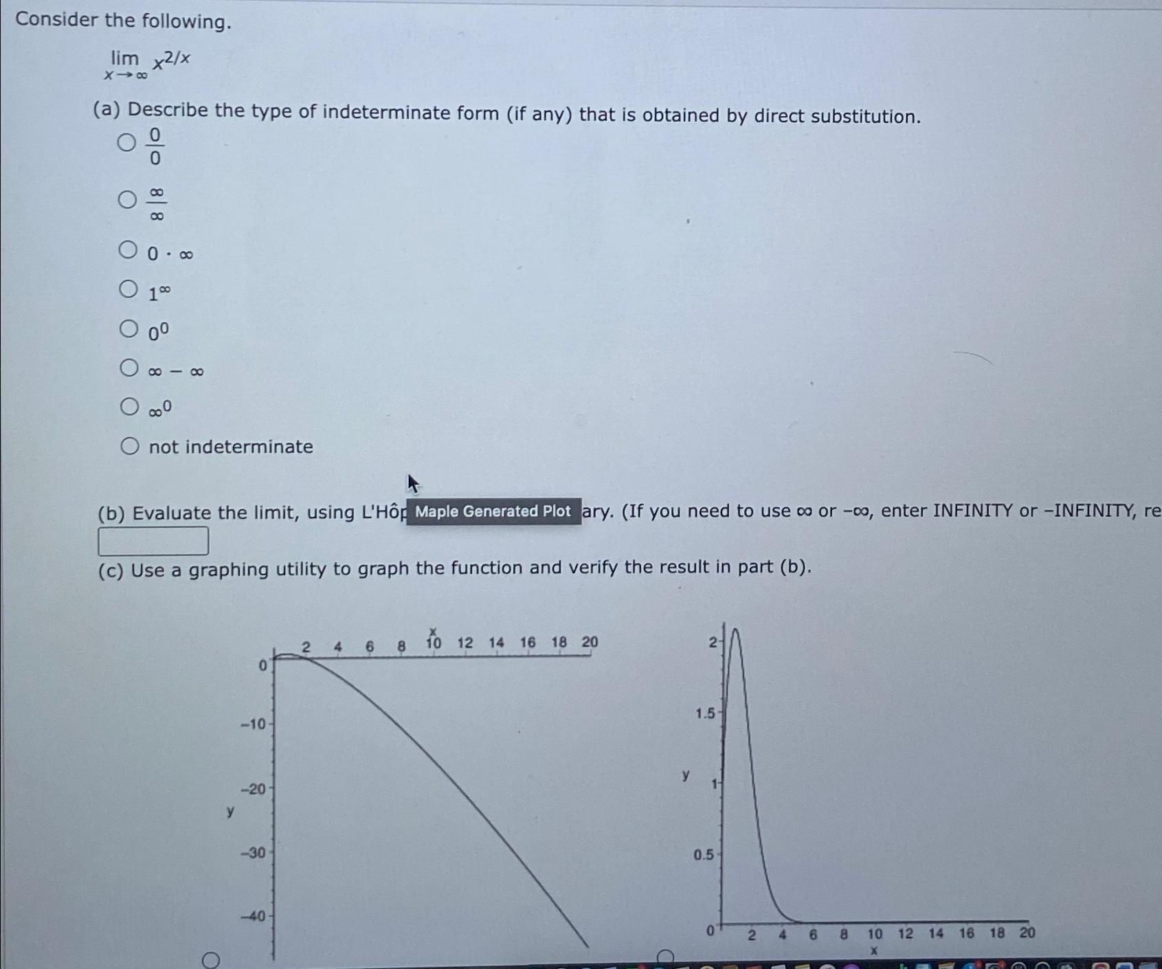 Consider the following.\\n\\\\lim_(x->\\\\infty | Chegg.com