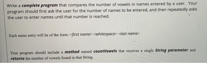 Solved Write A Complete Program That Compares The Number Of
