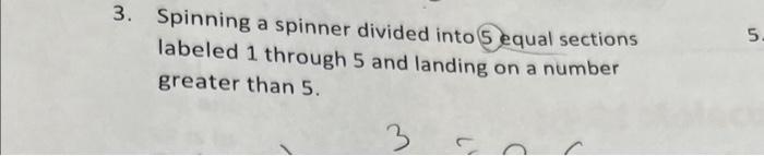 Solved Spinning a spinner divided into 5 equal sections | Chegg.com