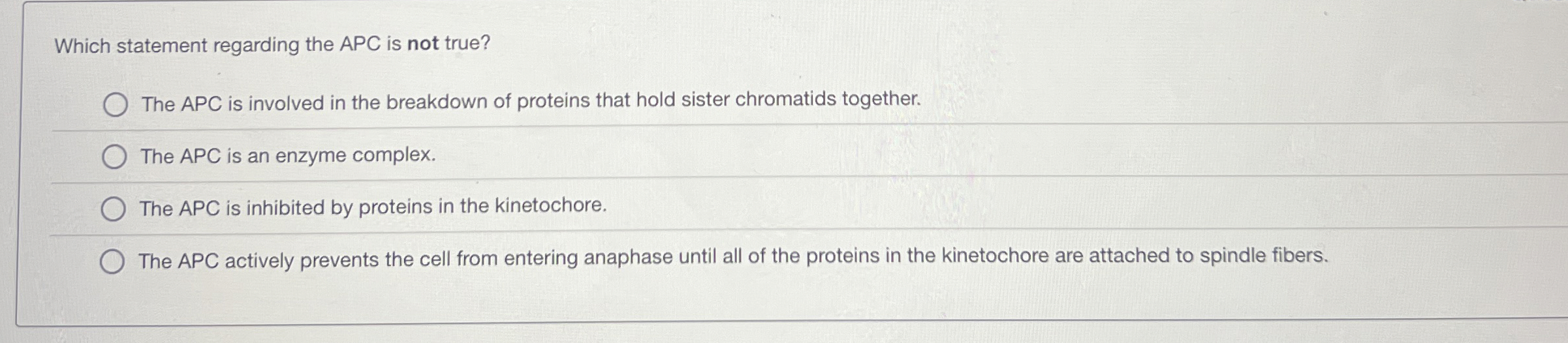Solved Which statement regarding the APC is not true?The APC | Chegg.com