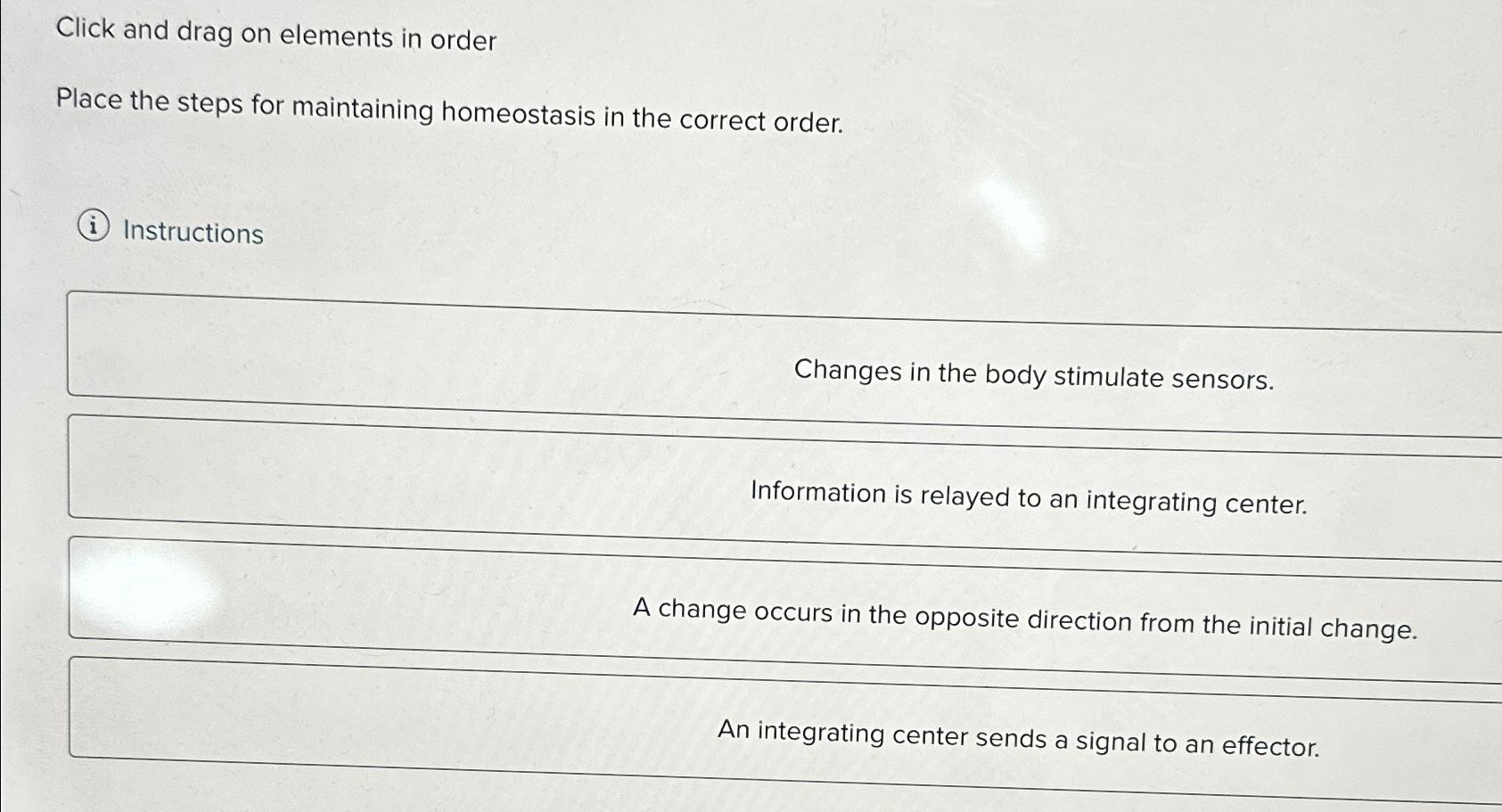 Solved Click and drag on elements in orderPlace the steps | Chegg.com