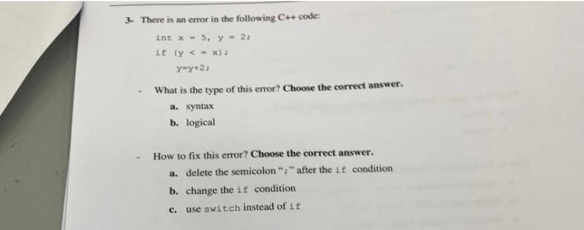 Solved There is an error in the following C++ | Chegg.com