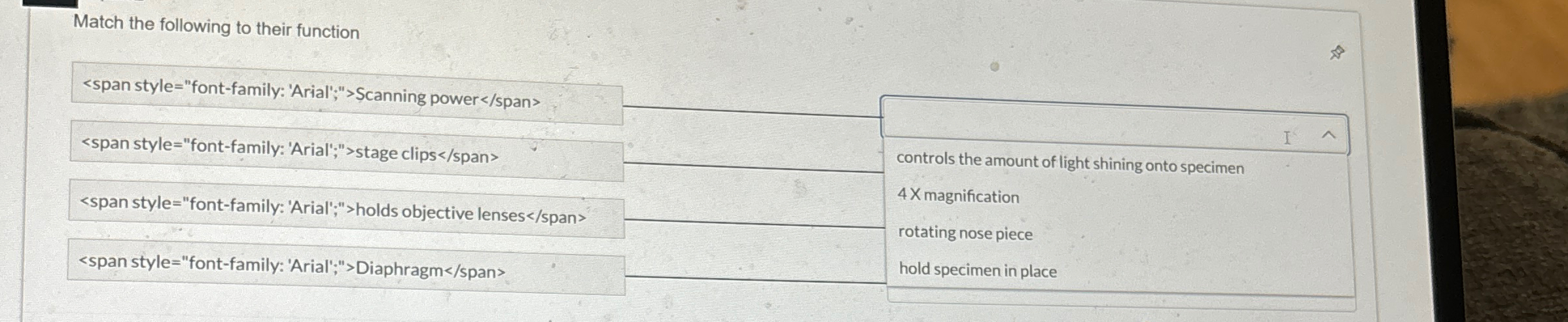 Solved Match the following to their functioncontrols the | Chegg.com