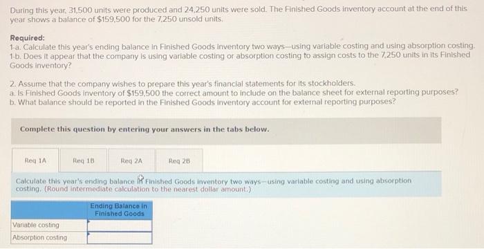Solved Exercise 6-13 Inferring Costing Method; Unit Product | Chegg.com