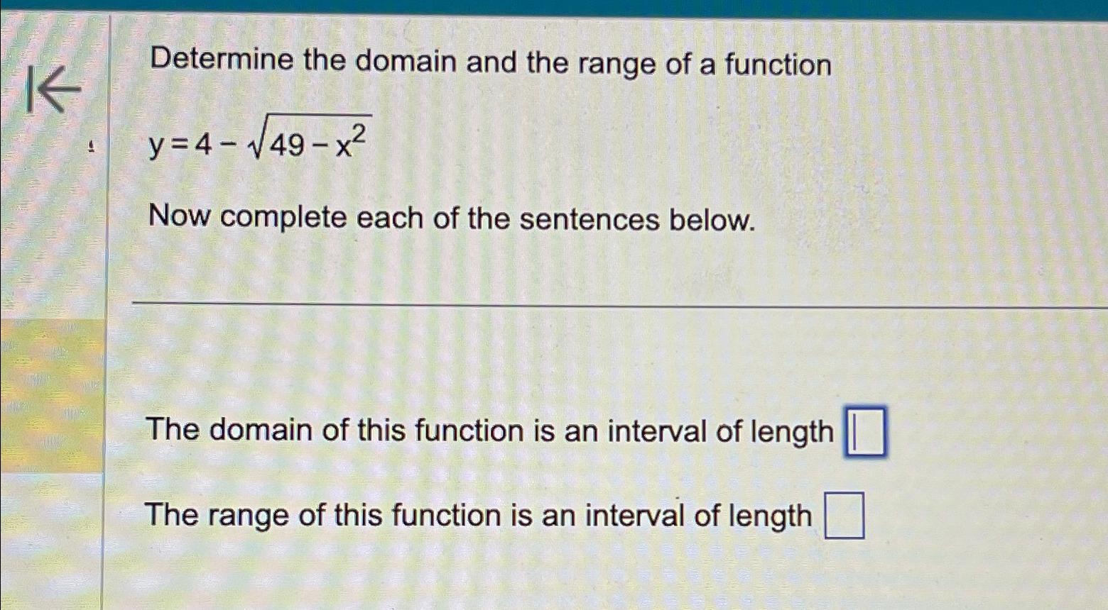 Solved Determine the domain and the range of a | Chegg.com