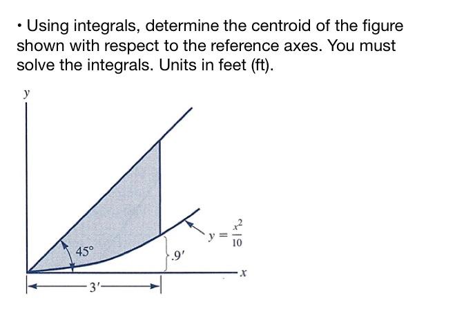 Using integrals, determine the centroid of the | Chegg.com