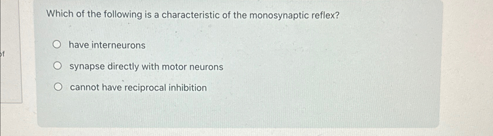 Solved Which of the following is a characteristic of the | Chegg.com